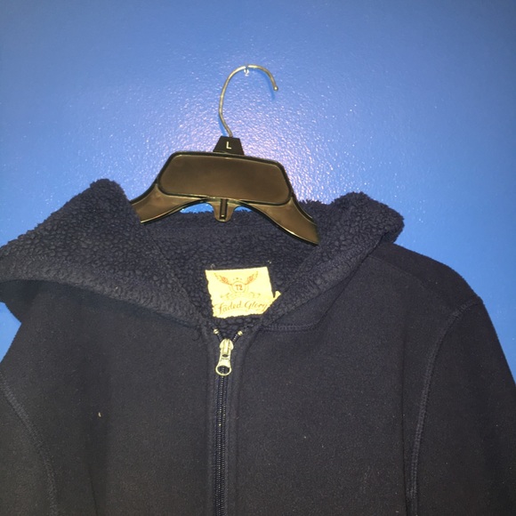 Jackets & Coats | Fuzzy Navy Blue Zip Up | Poshmark